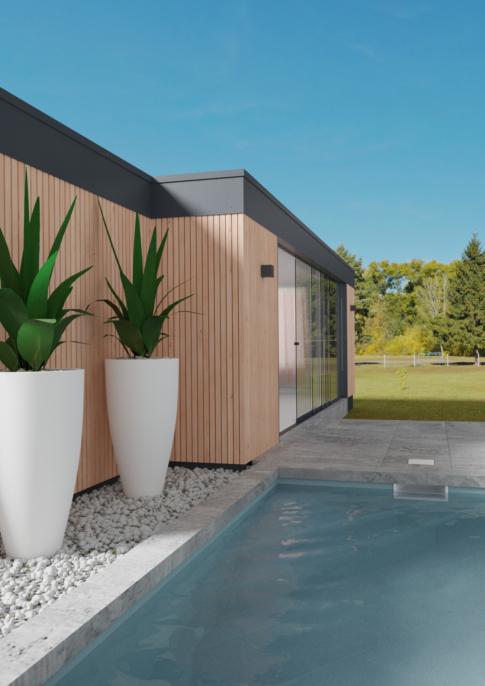 ArtStation - 3D pool house outdoor deluxe