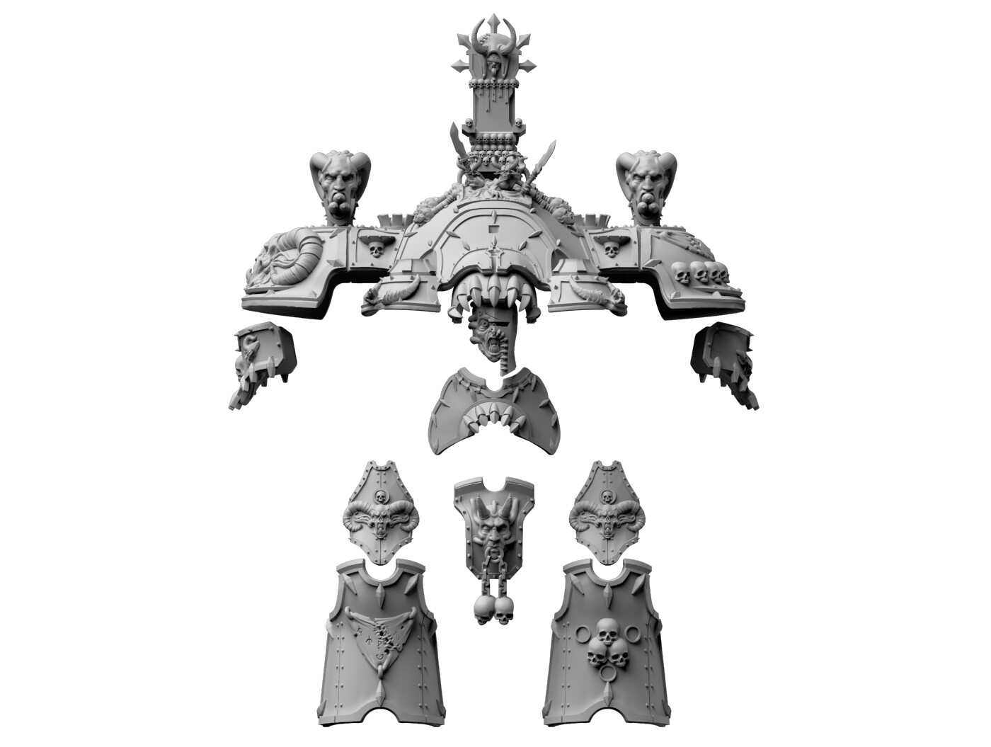 ArtStation - Big knight armor set with throne and options