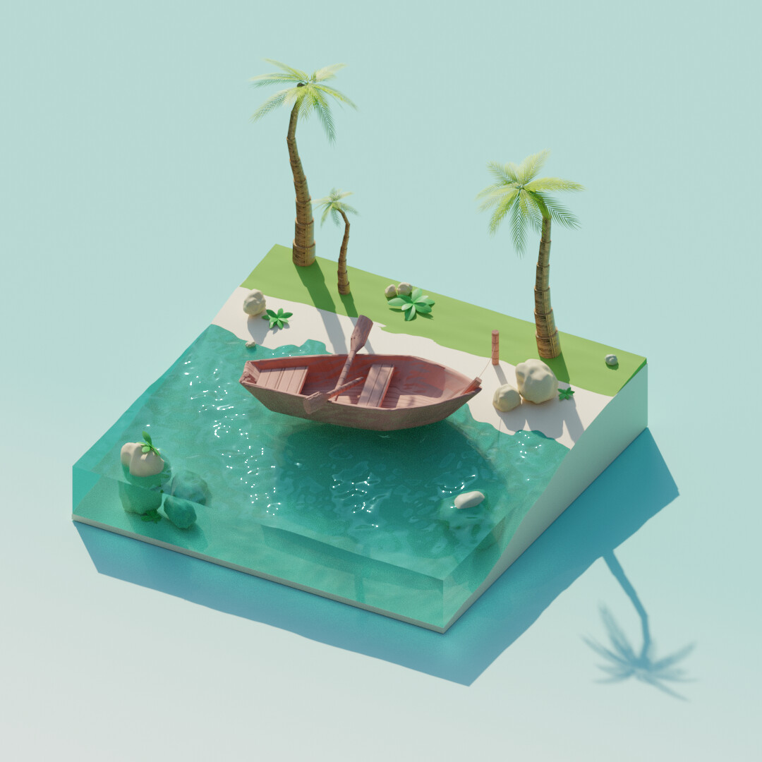 ArtStation - Small beach scene