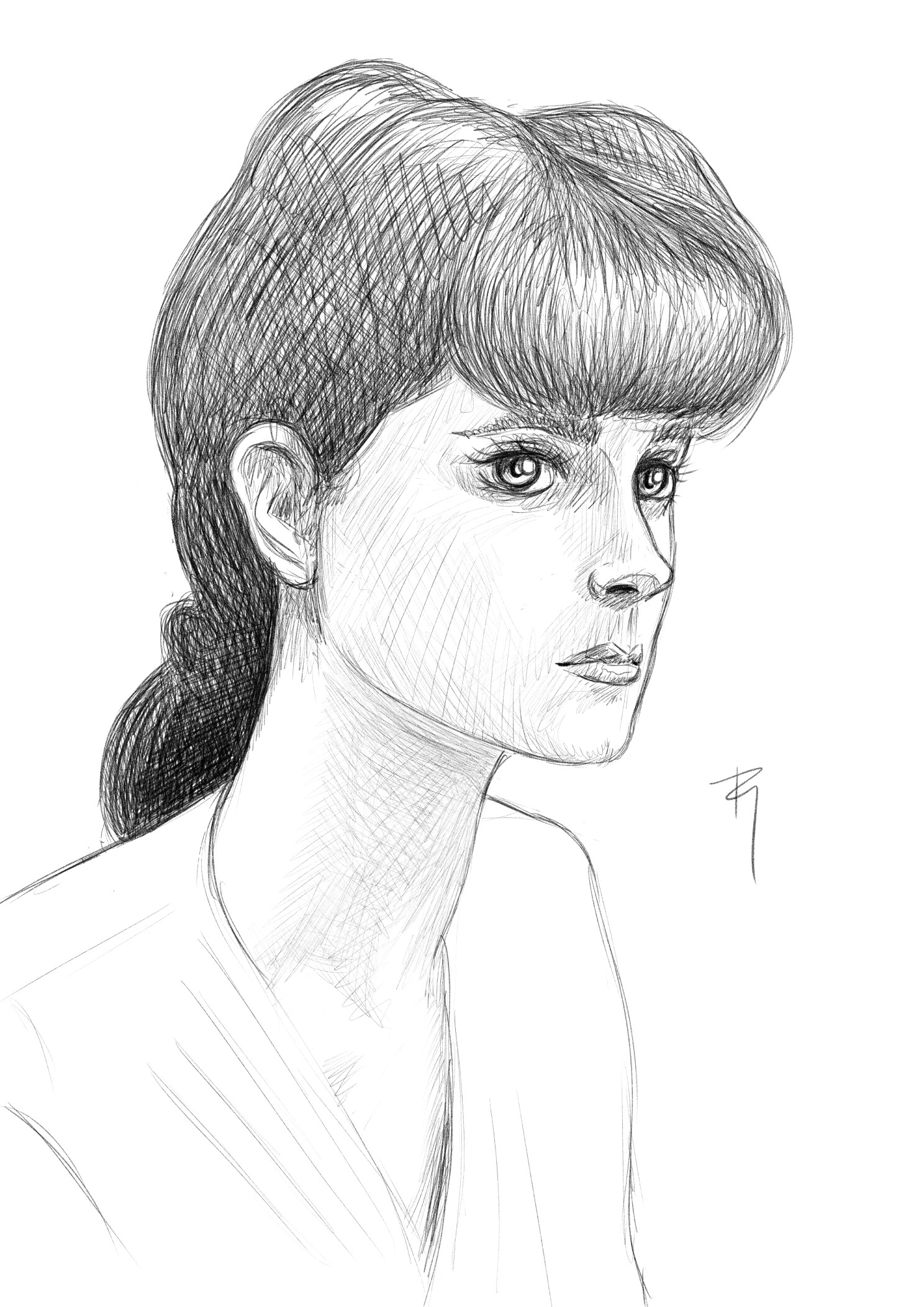 ArtStation - Rachael Blade Runner - sketch