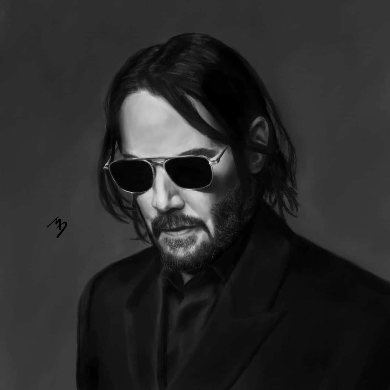 ArtStation - Keanu Reeves in Black