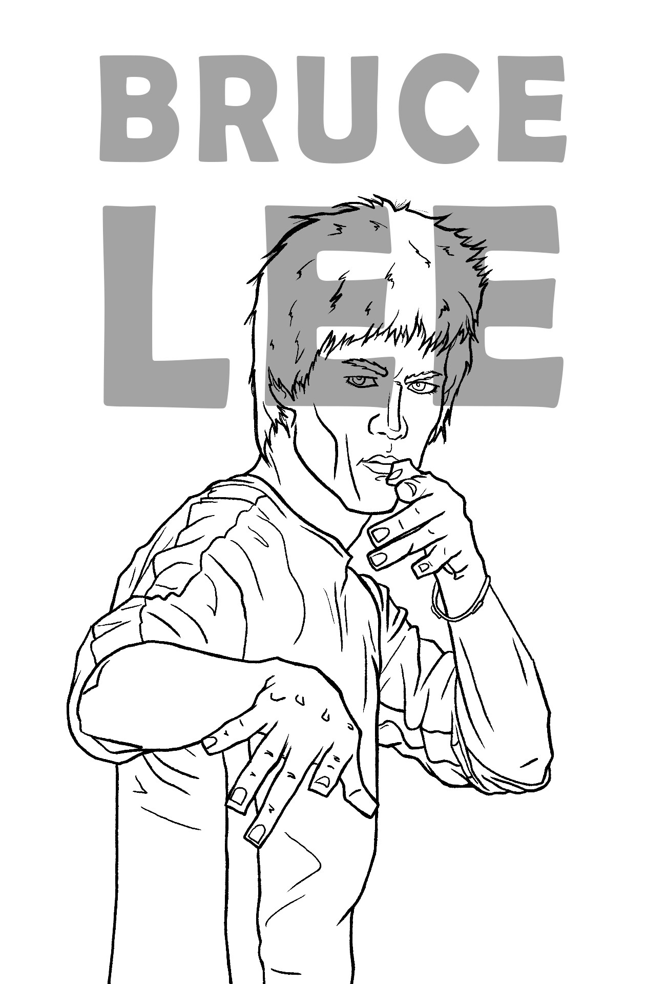 bruce lee coloring sheet