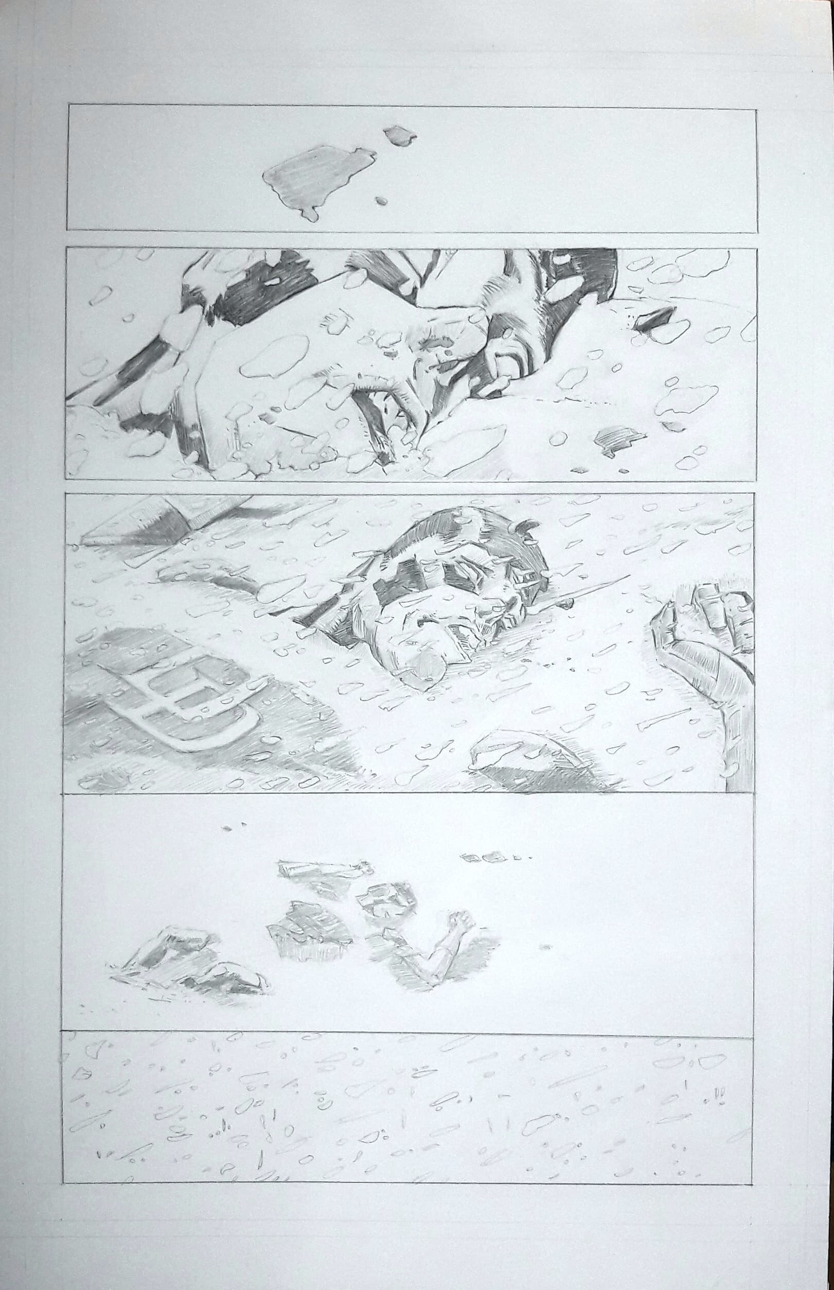 Marko Milović - Daredevil inking and penciling comic pages