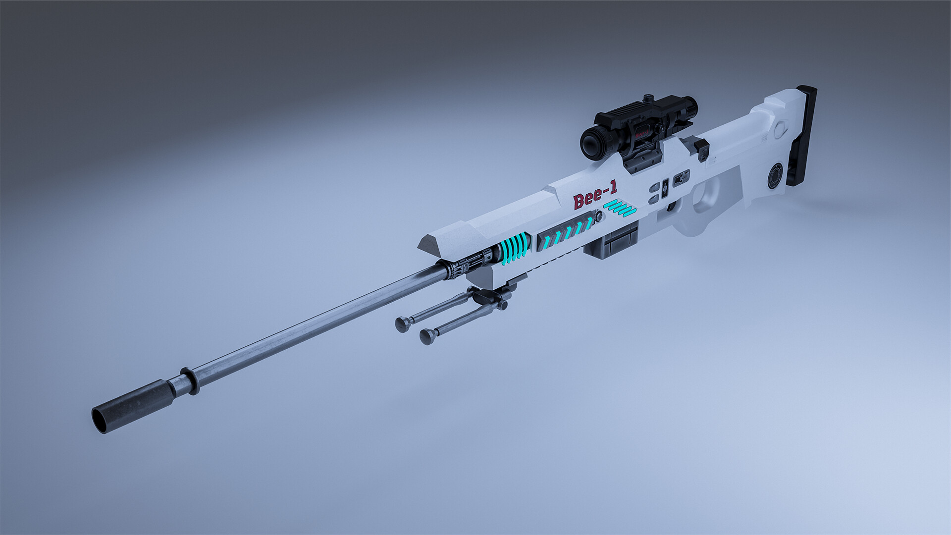 ArtStation - Sci-fi Sniper rifle(game ready)