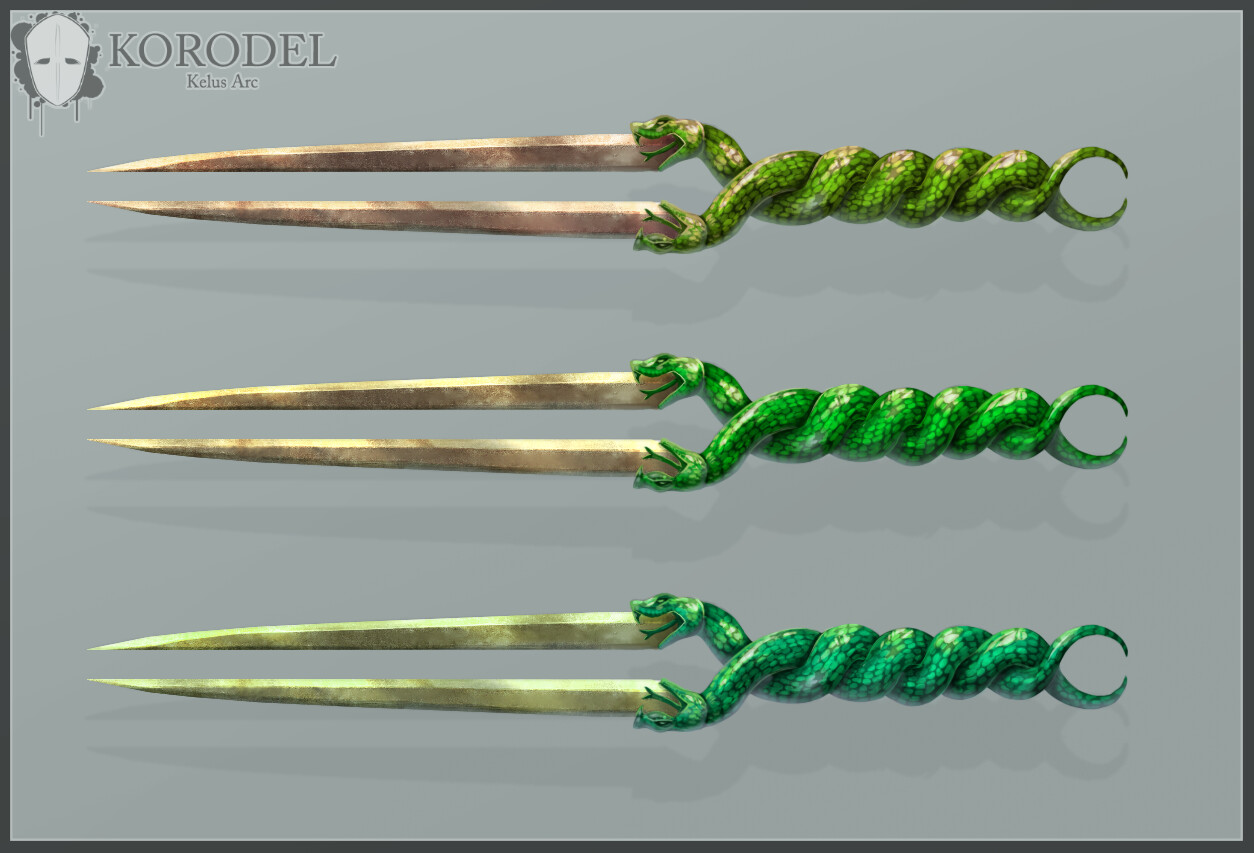 ArtStation - Two Headed Jade Snake Dagger