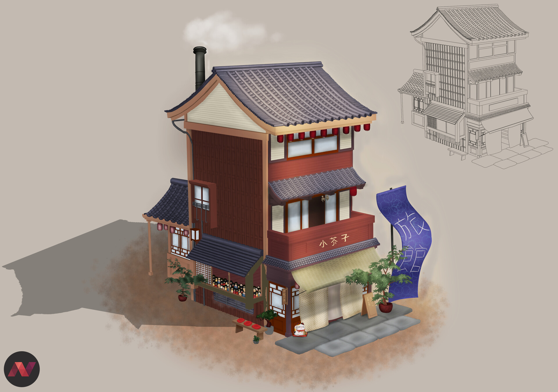 ArtStation - Japanese Shop - Concept