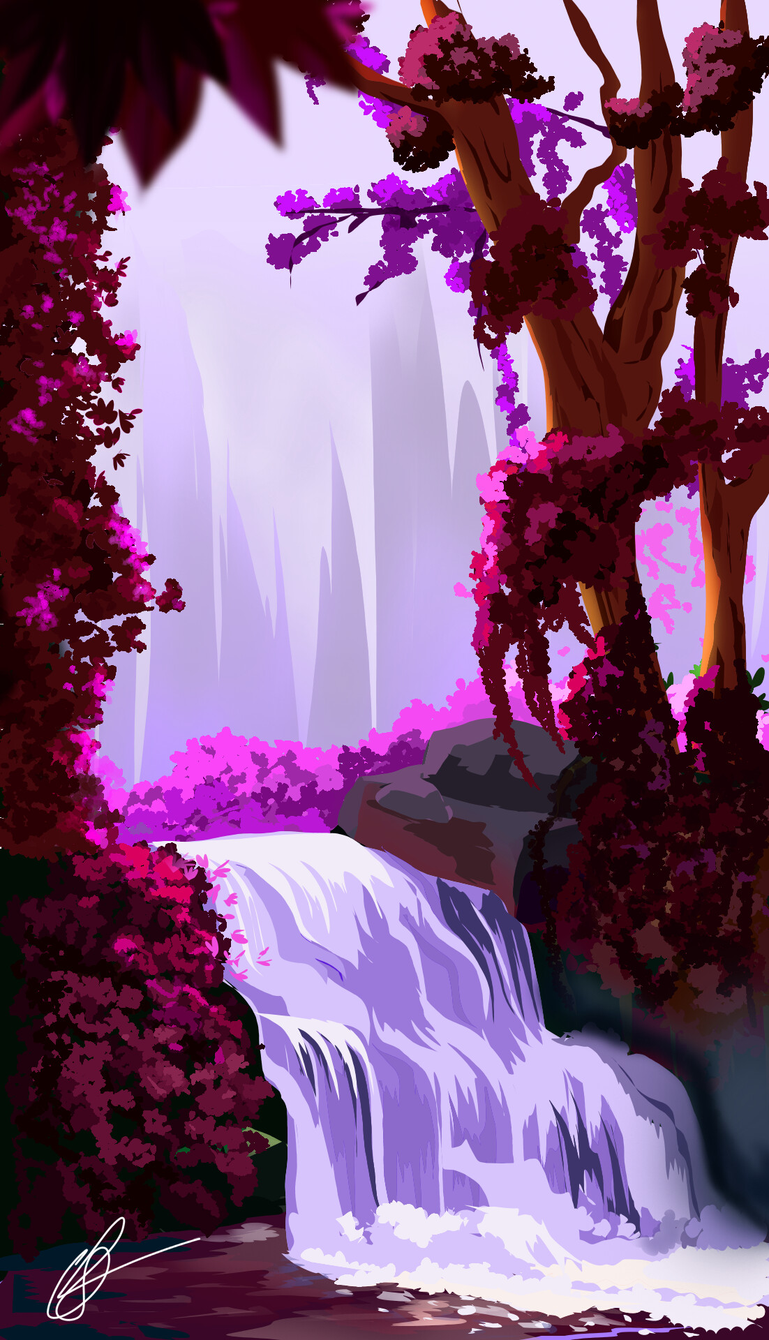 ArtStation - fantasy waterfall