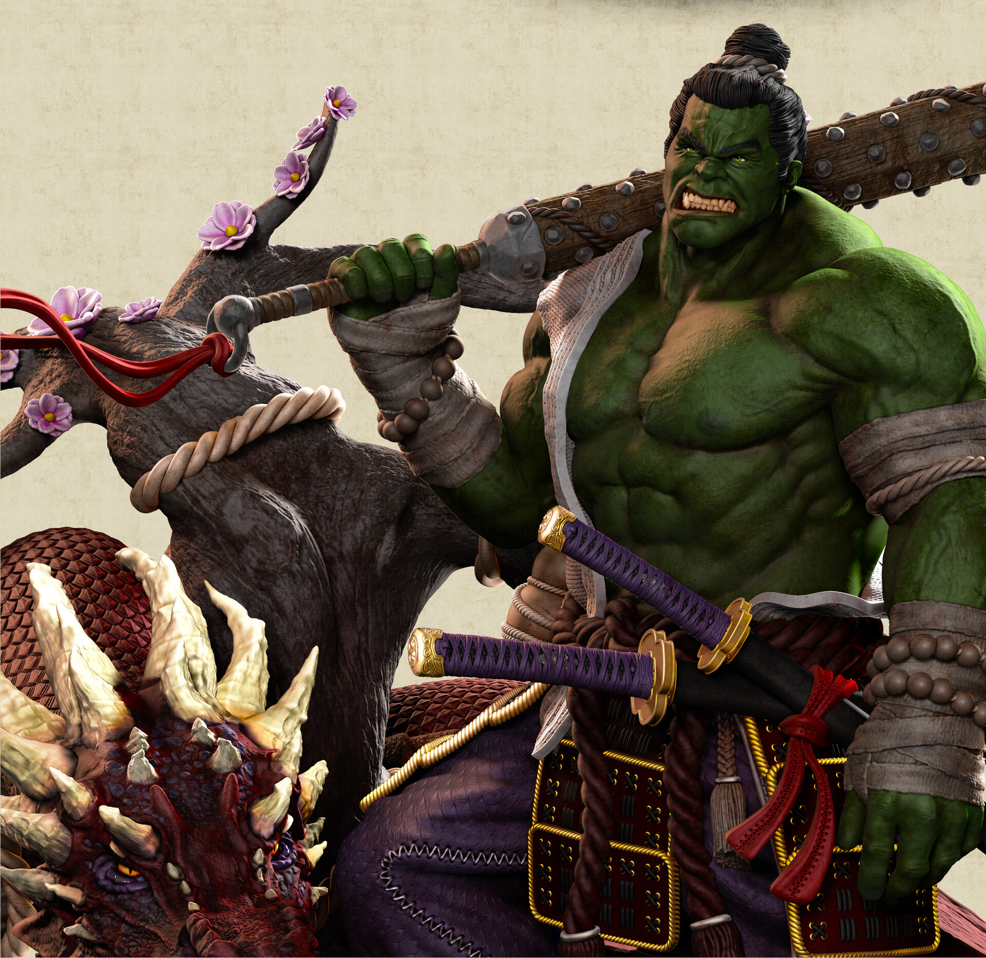 ArtStation - Samurai Hulk Fanart