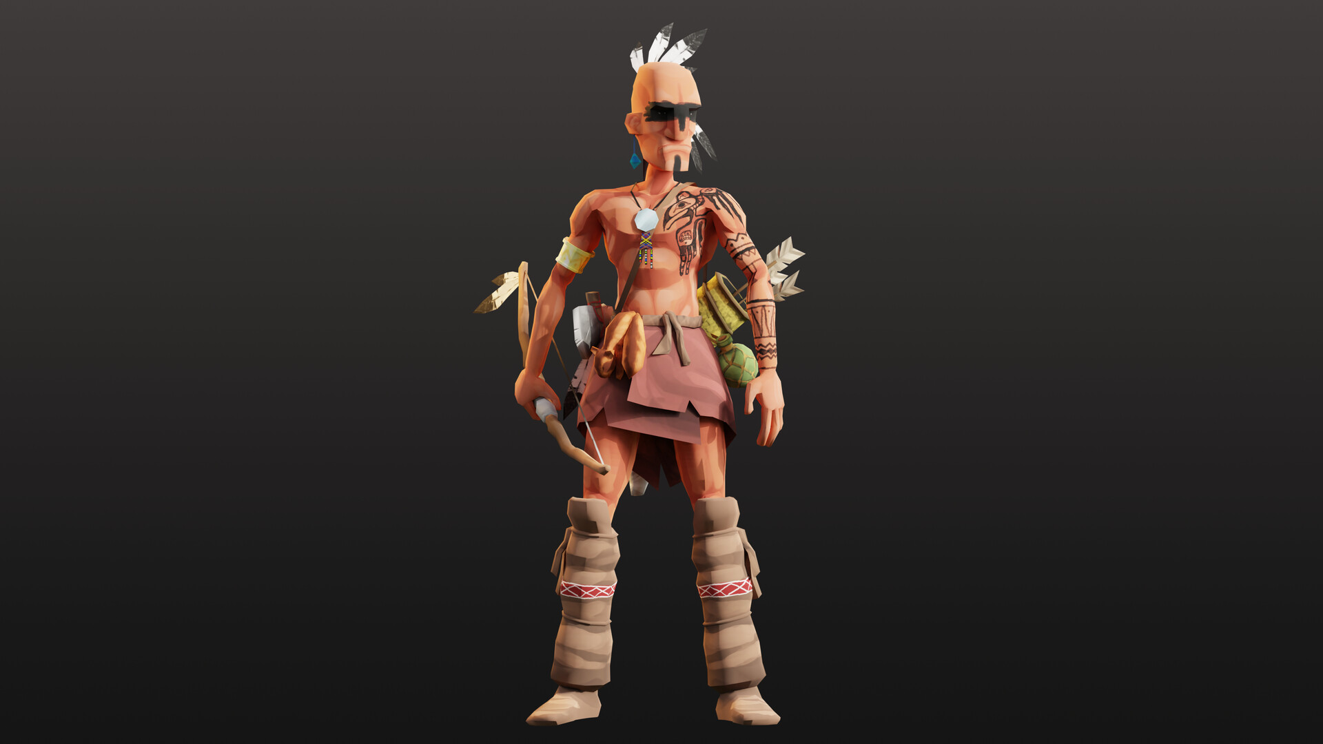 ArtStation - Native Hunter - Low Poly Model