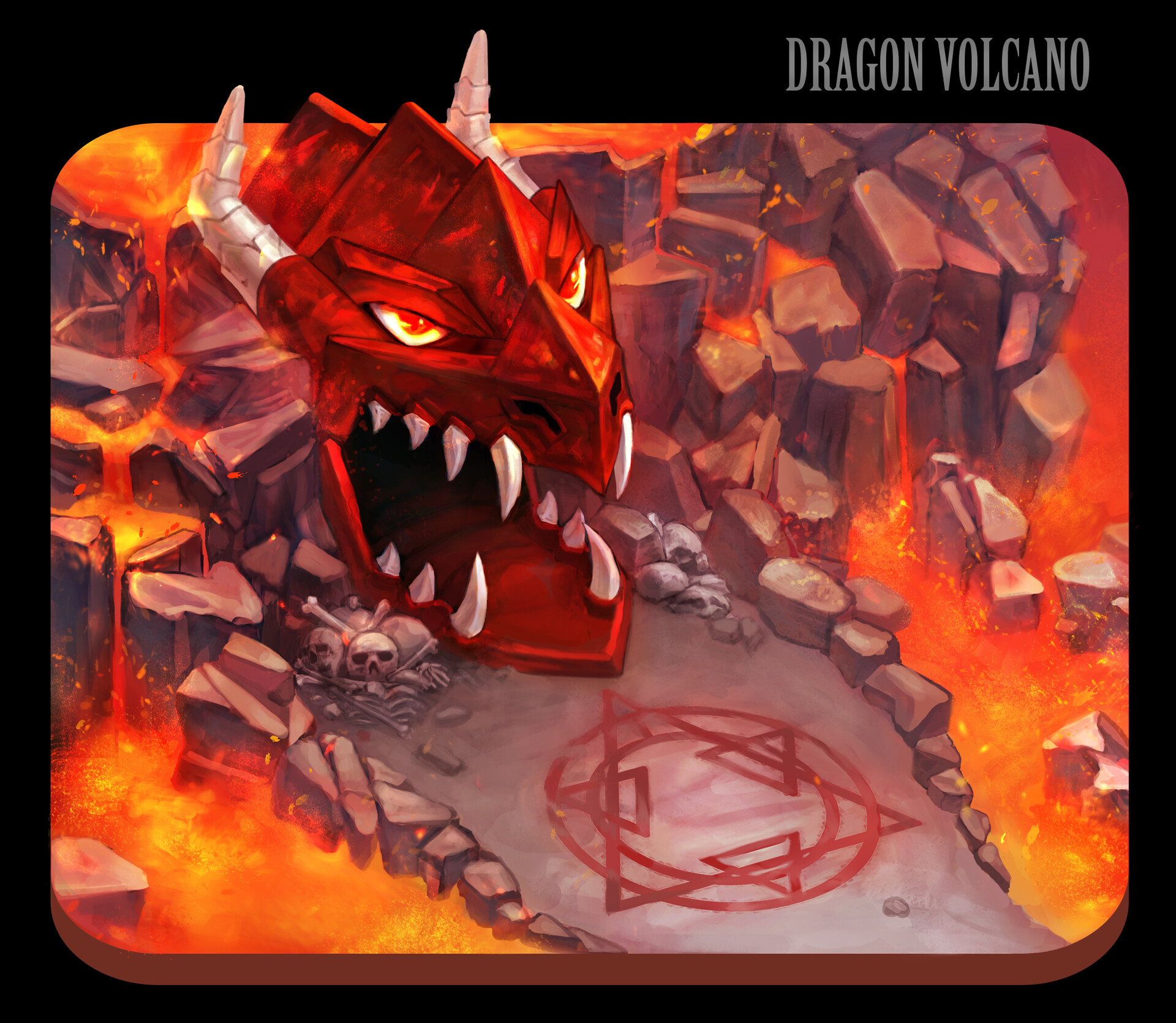 ArtStation - Dragon volcano dungeon