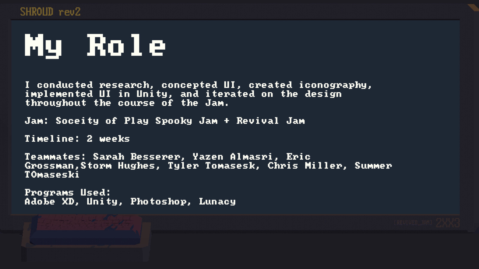 Sarah Besserer - Shroud - Game Jam