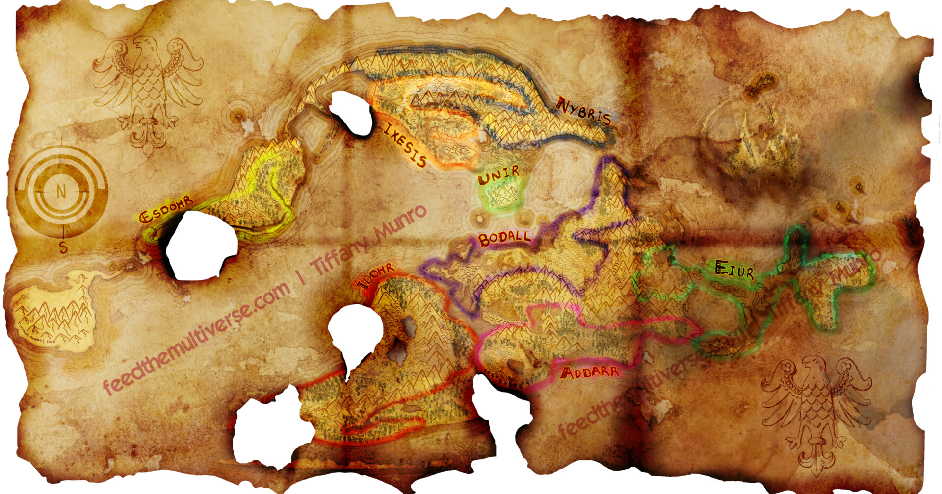 ArtStation - Old Damaged Parchment Map of a Broken World