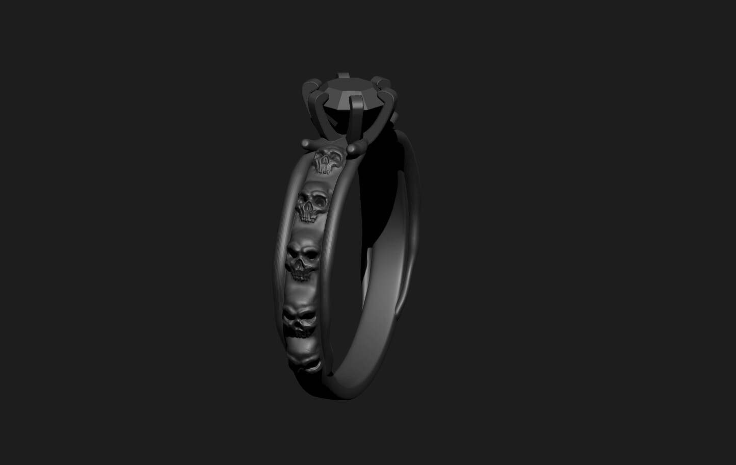 Joshua Enos - Skull ring design modeled in zbrush