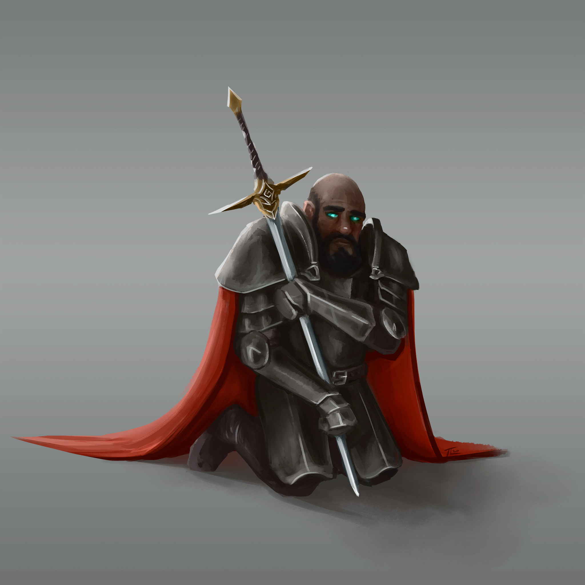 Knight Kneeling With Sword