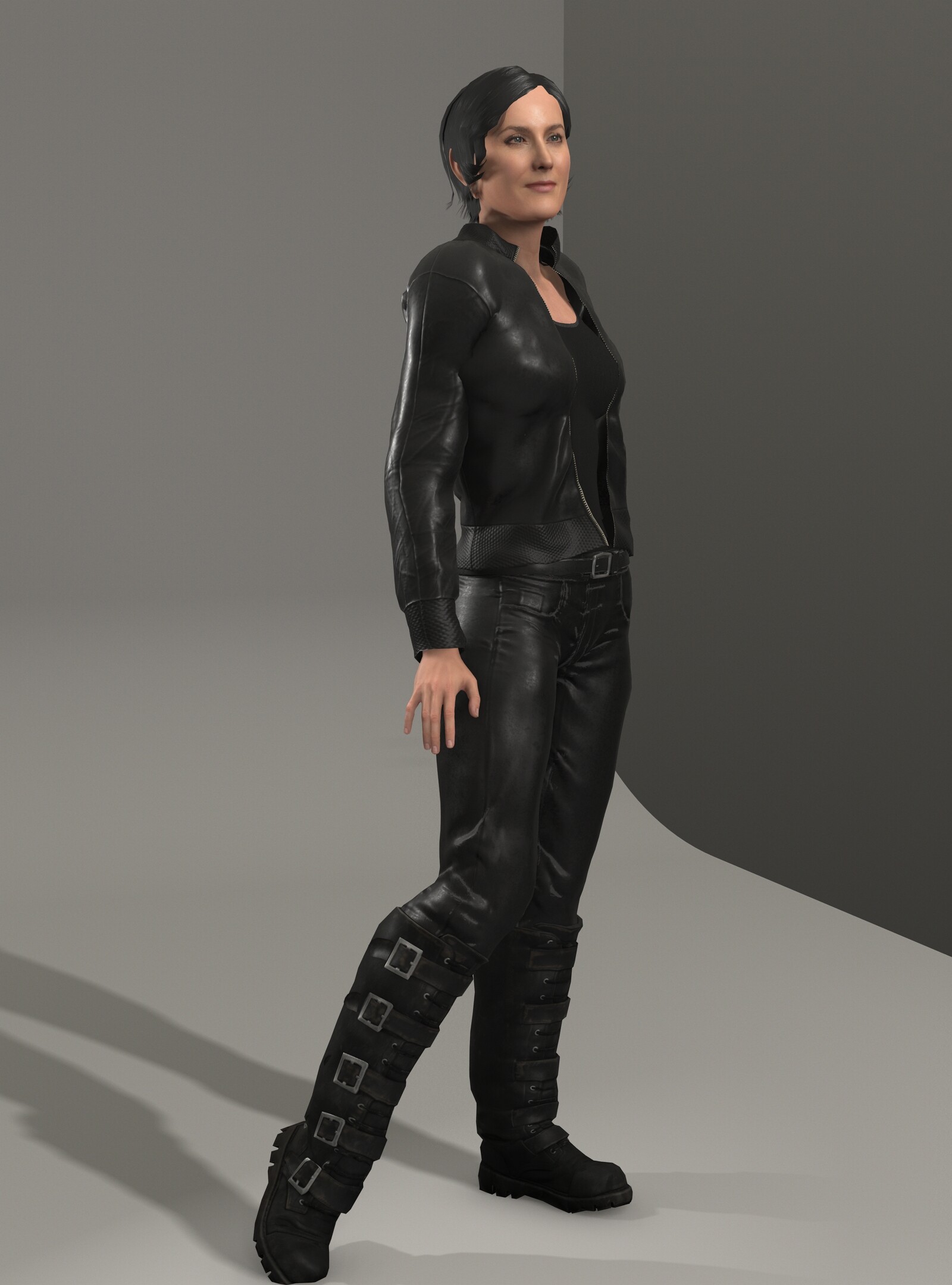 Carrie Anne Moss Leather