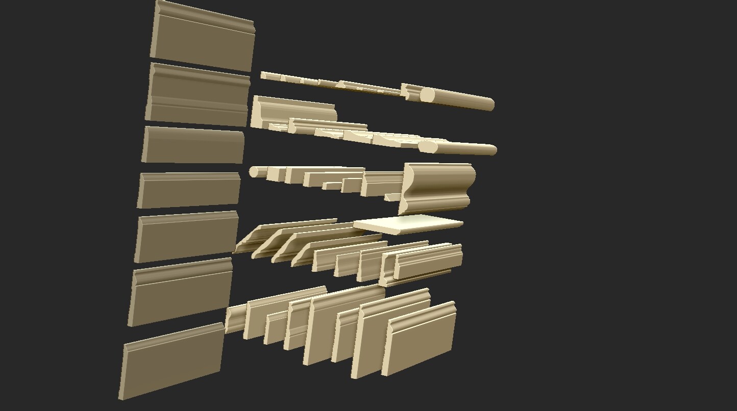 Joshua Enos - Custom wood trim designs made in zbrush
