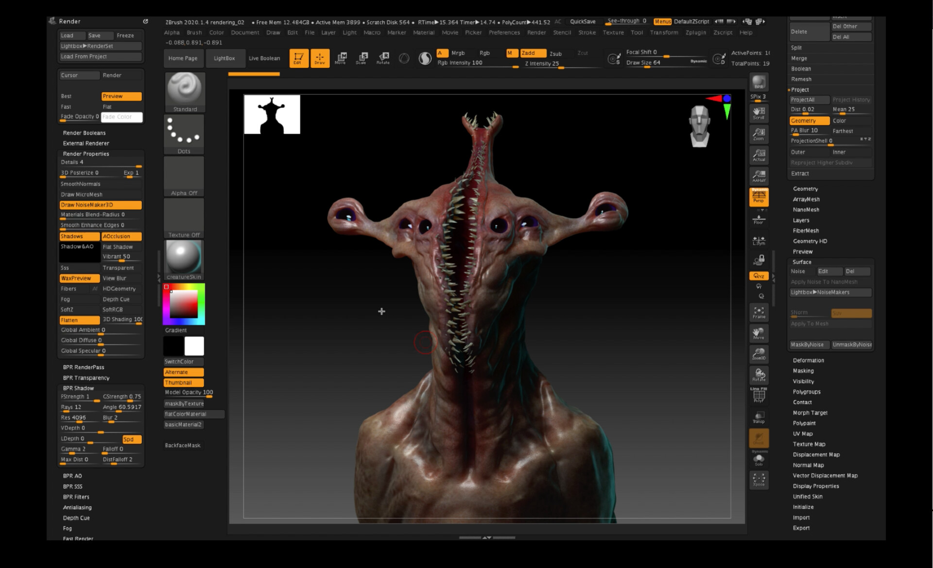 Wing fox - Zbrush 2020: Basic Creature Sculpting for Films and Video Games