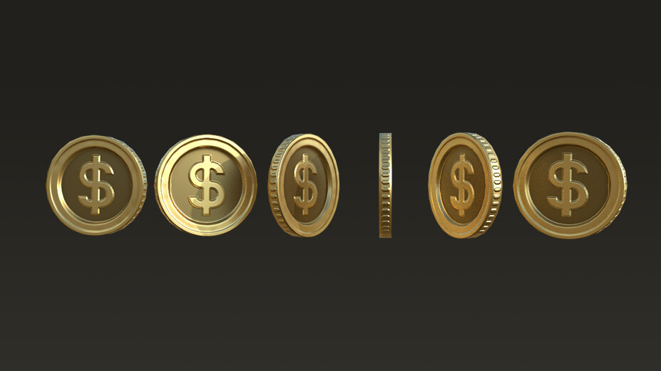 ArtStation - Customisable 3d Coin Pack