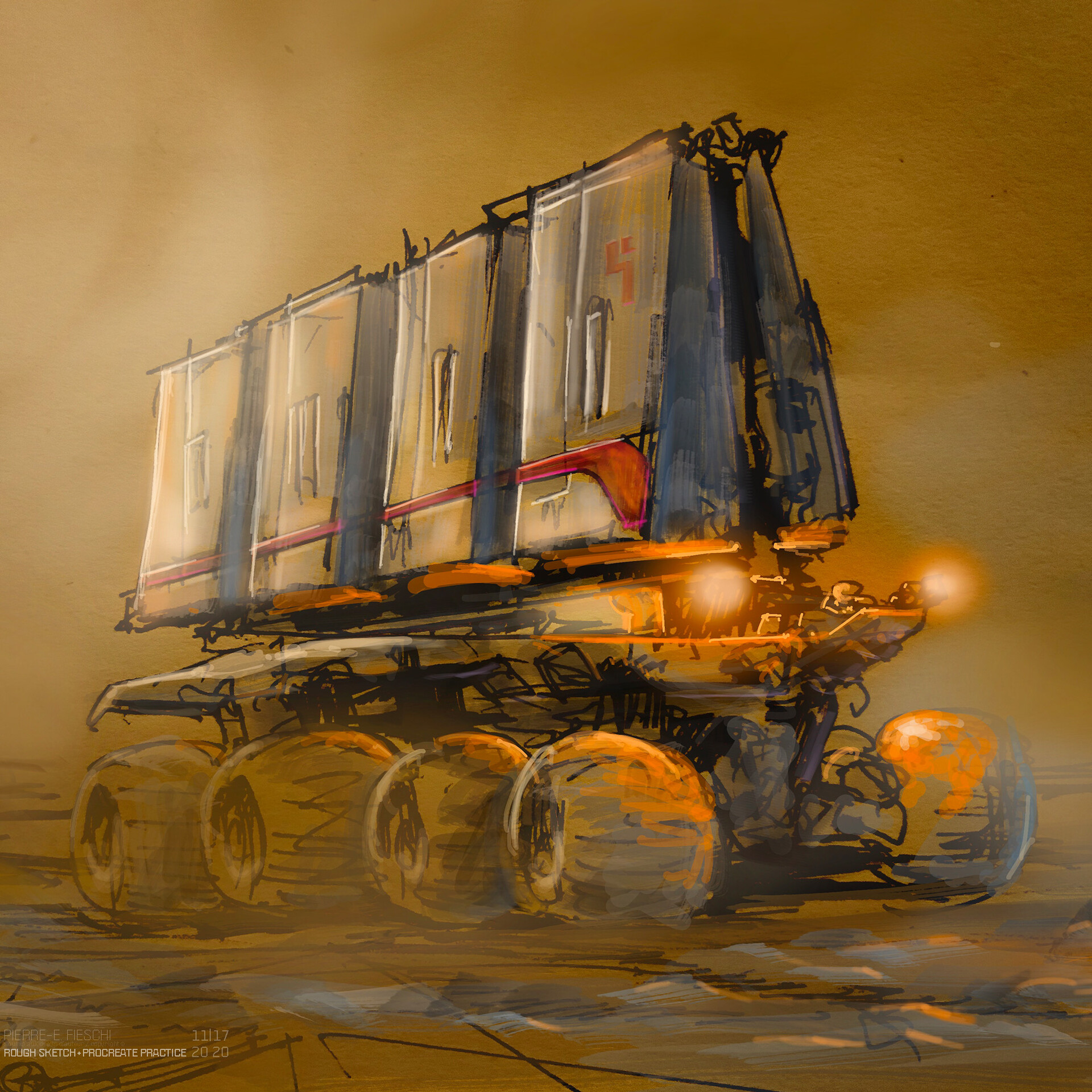 ArtStation - Freight Rover - Procreate Practice