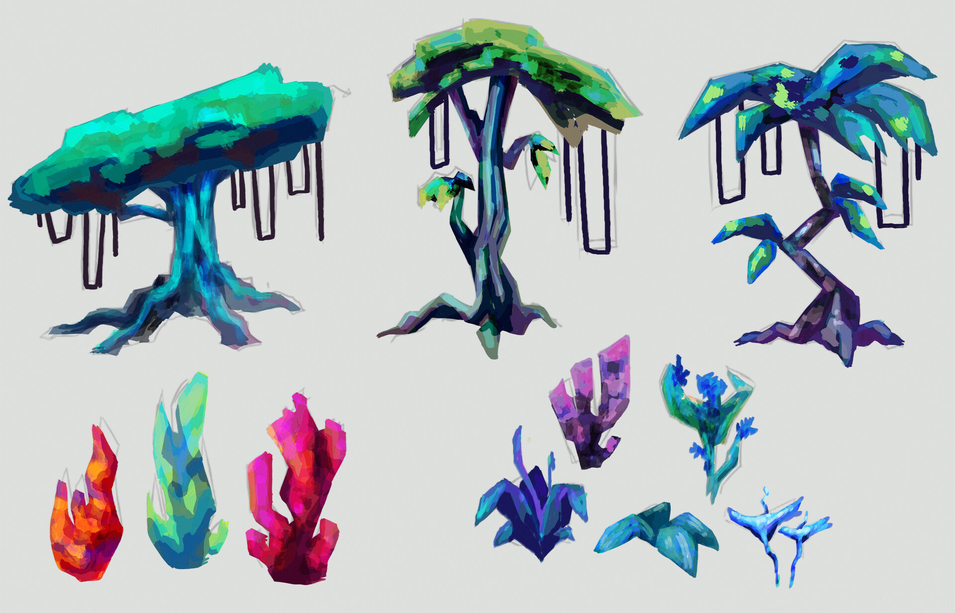 ArtStation - Flora and Cliff Concepts