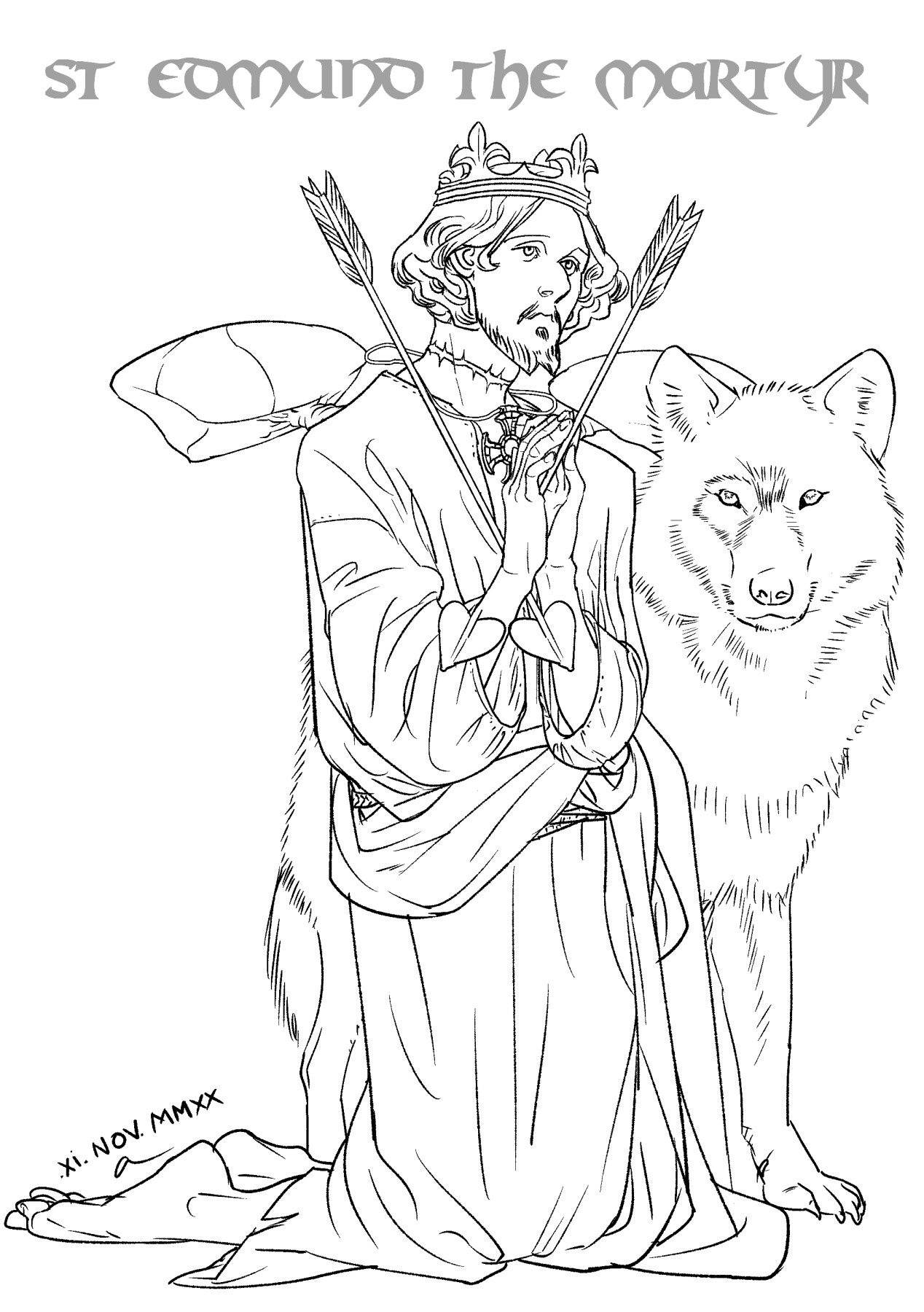 ArtStation - St Edmund the Martyr lineart