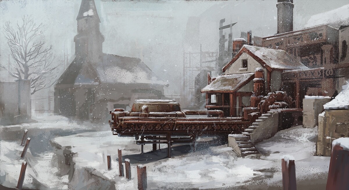 ArtStation - Snowy village