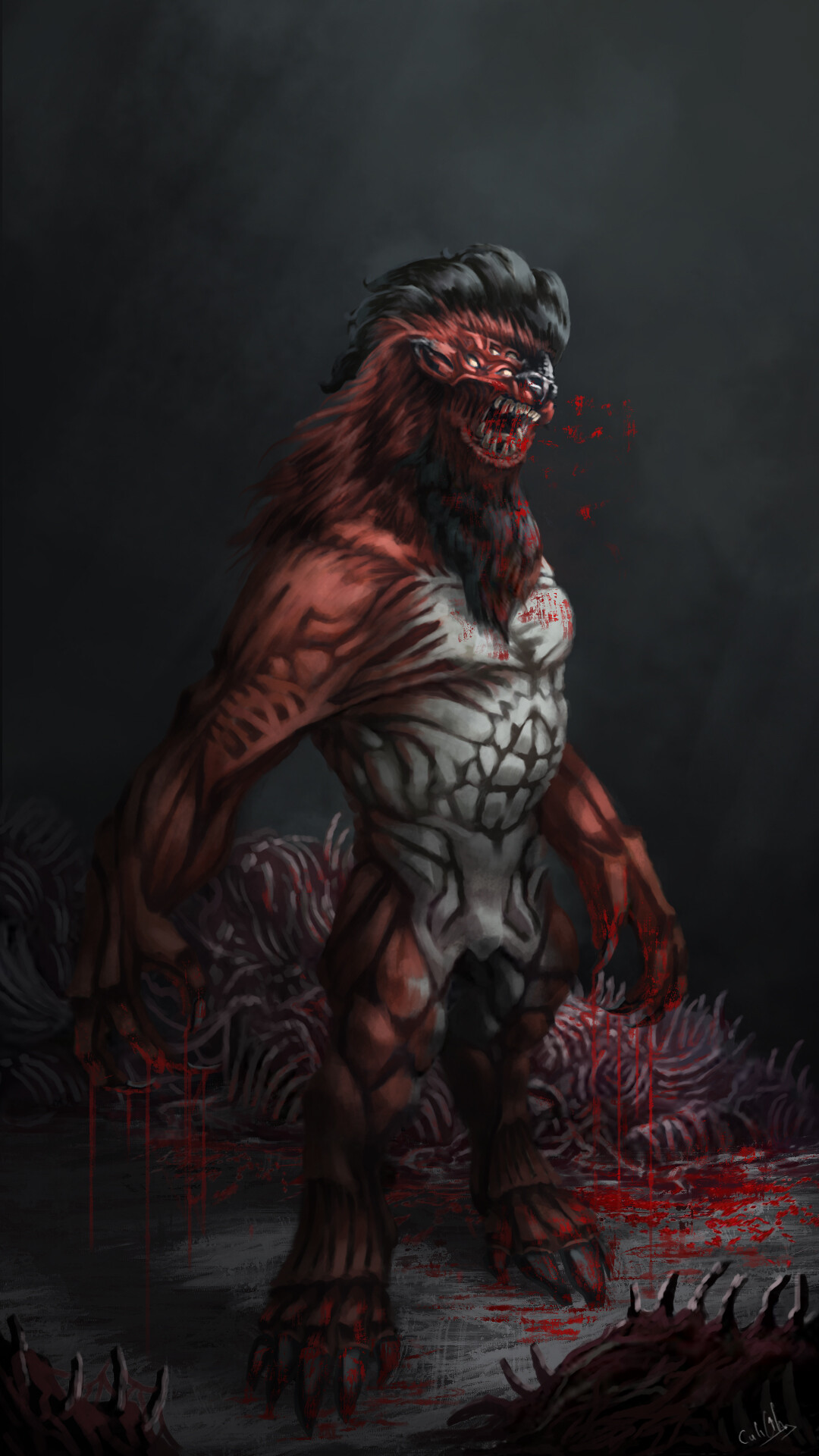 demonic tiger art