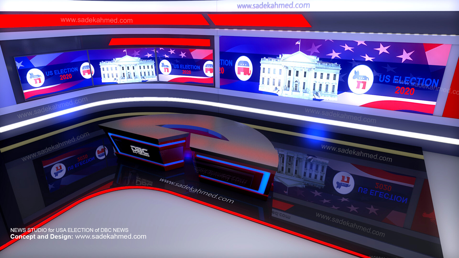 ArtStation - News Studio Design for US ELECTION by SADEK AHMED for DBC ...