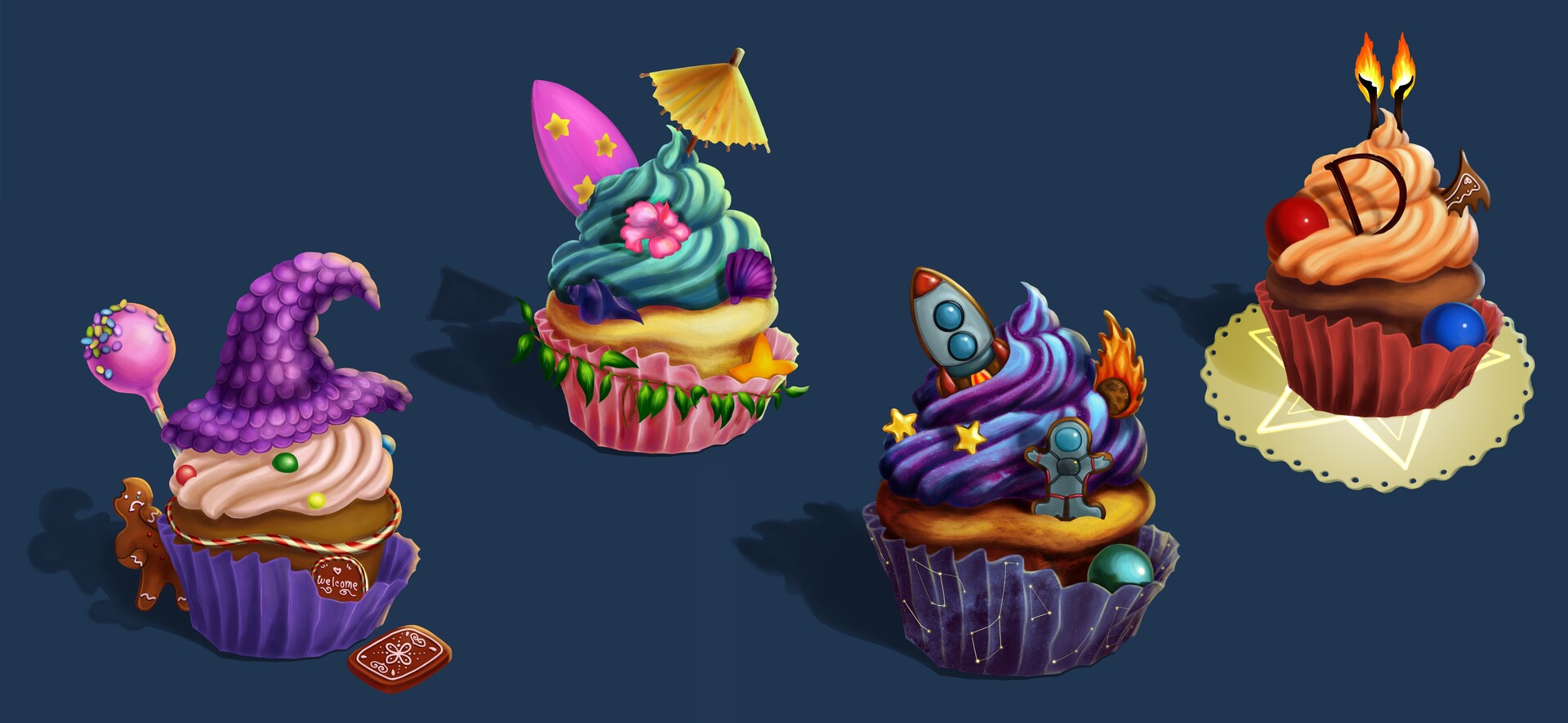 ArtStation - Cupcakes icons set