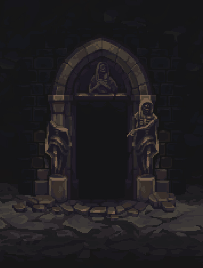 ArtStation - Ossuary entrance (pixel art)