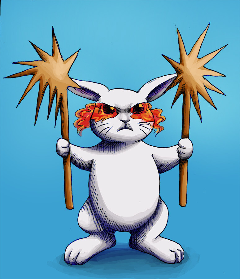 ArtStation - commission: angry bunny