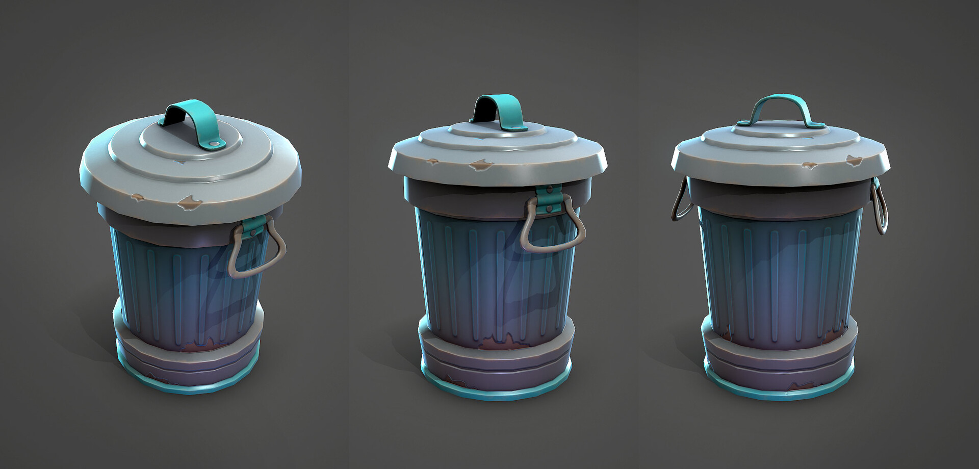 ArtStation - Stylized Trash Can