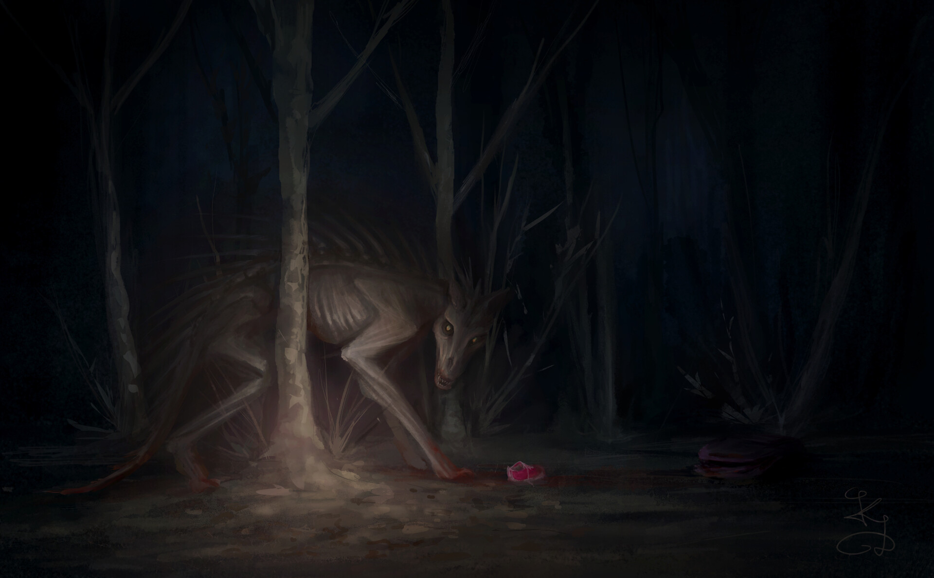 ArtStation - On a night walk...