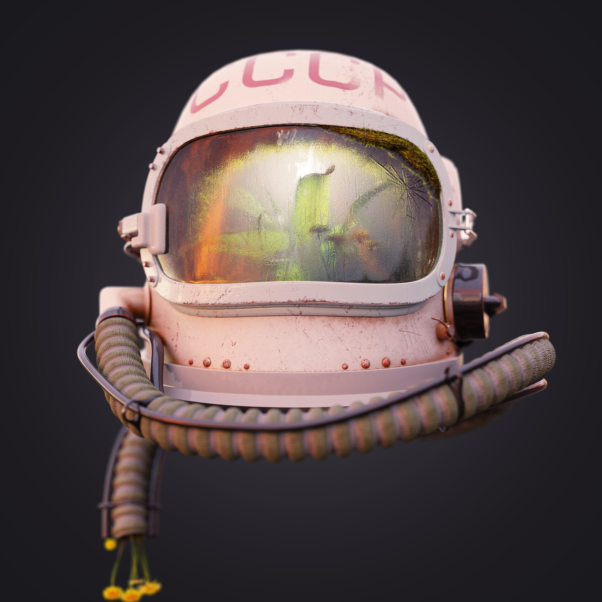 space helmet front view