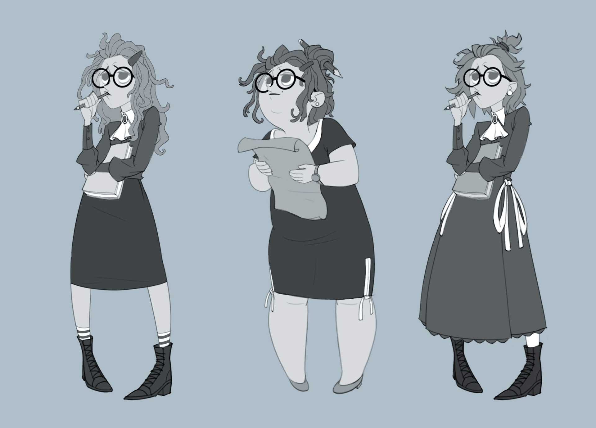 ArtStation - woman writer-sketches