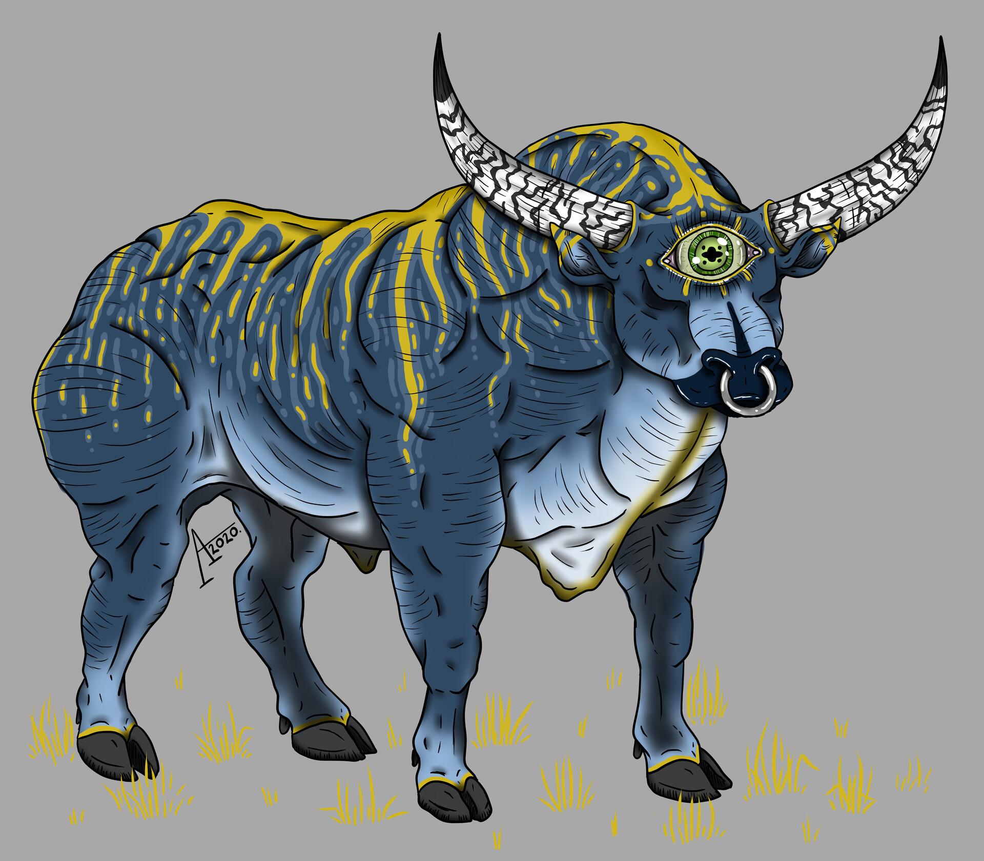ArtStation - The Golden Striped Bull