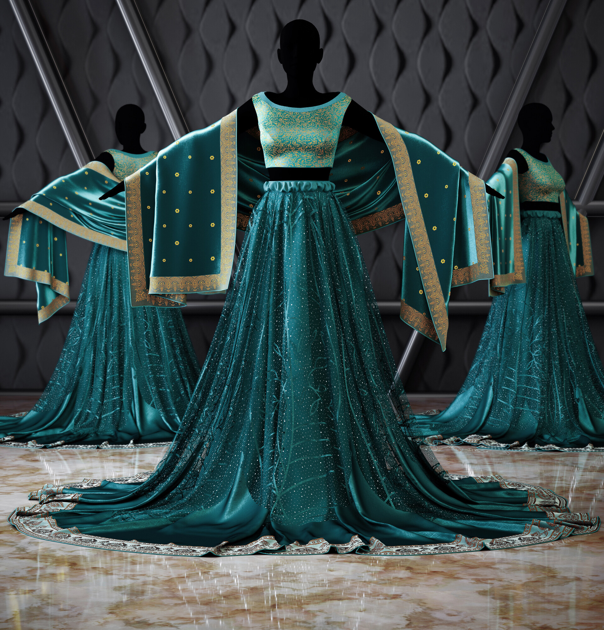 ArtStation - Dress modeling in Marvelous Designer