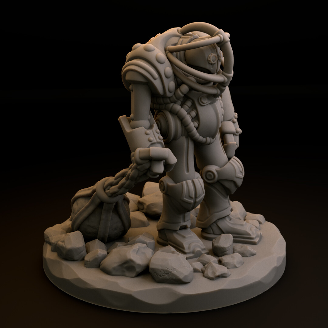 ArtStation - Brass Golem Miniature