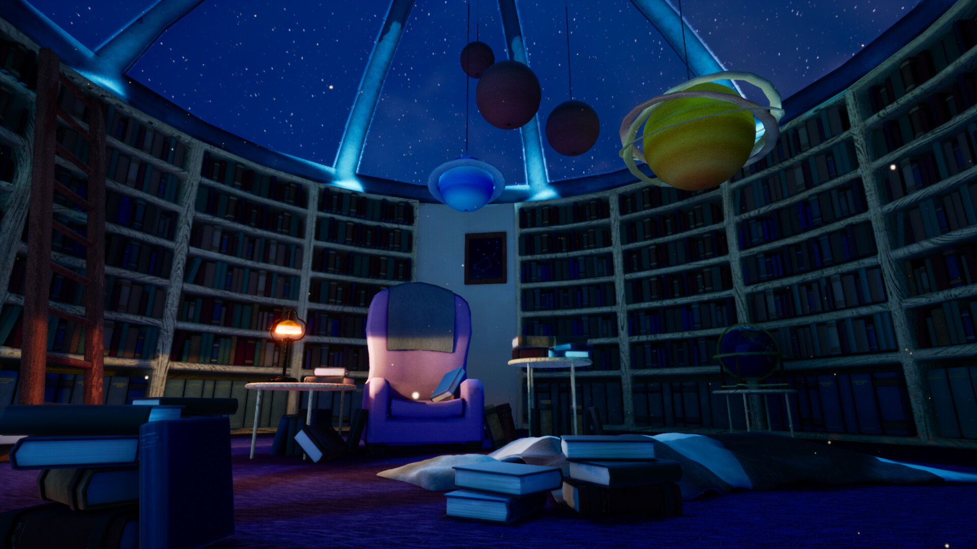 ArtStation - Library Observatory | Progress Breakdown