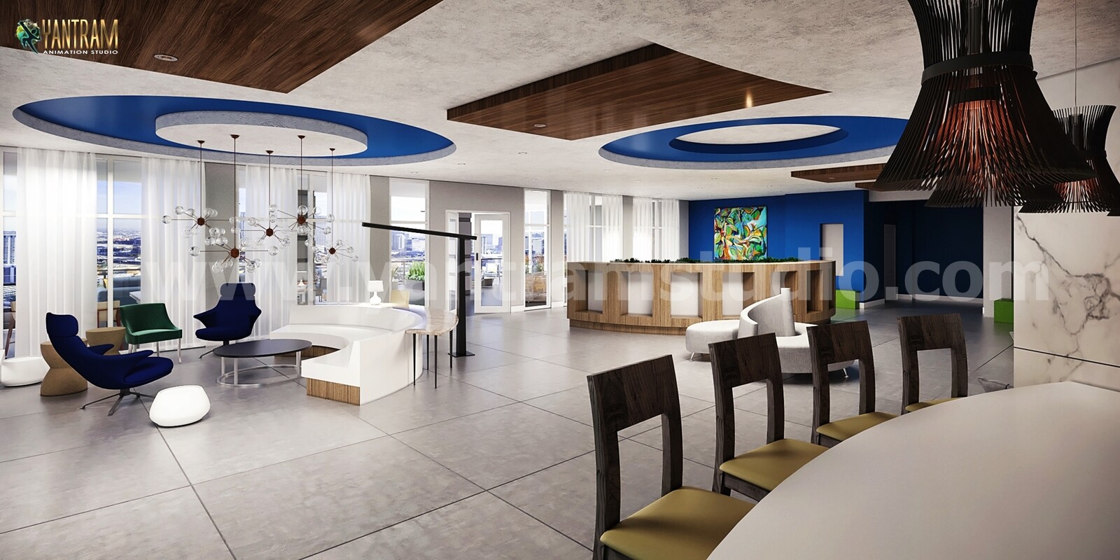 Yantram Architectural Design Studio - Social Lounge 3D Interior ...