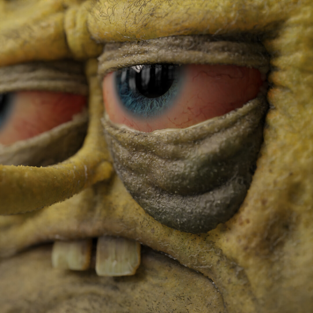 tired spongebob face