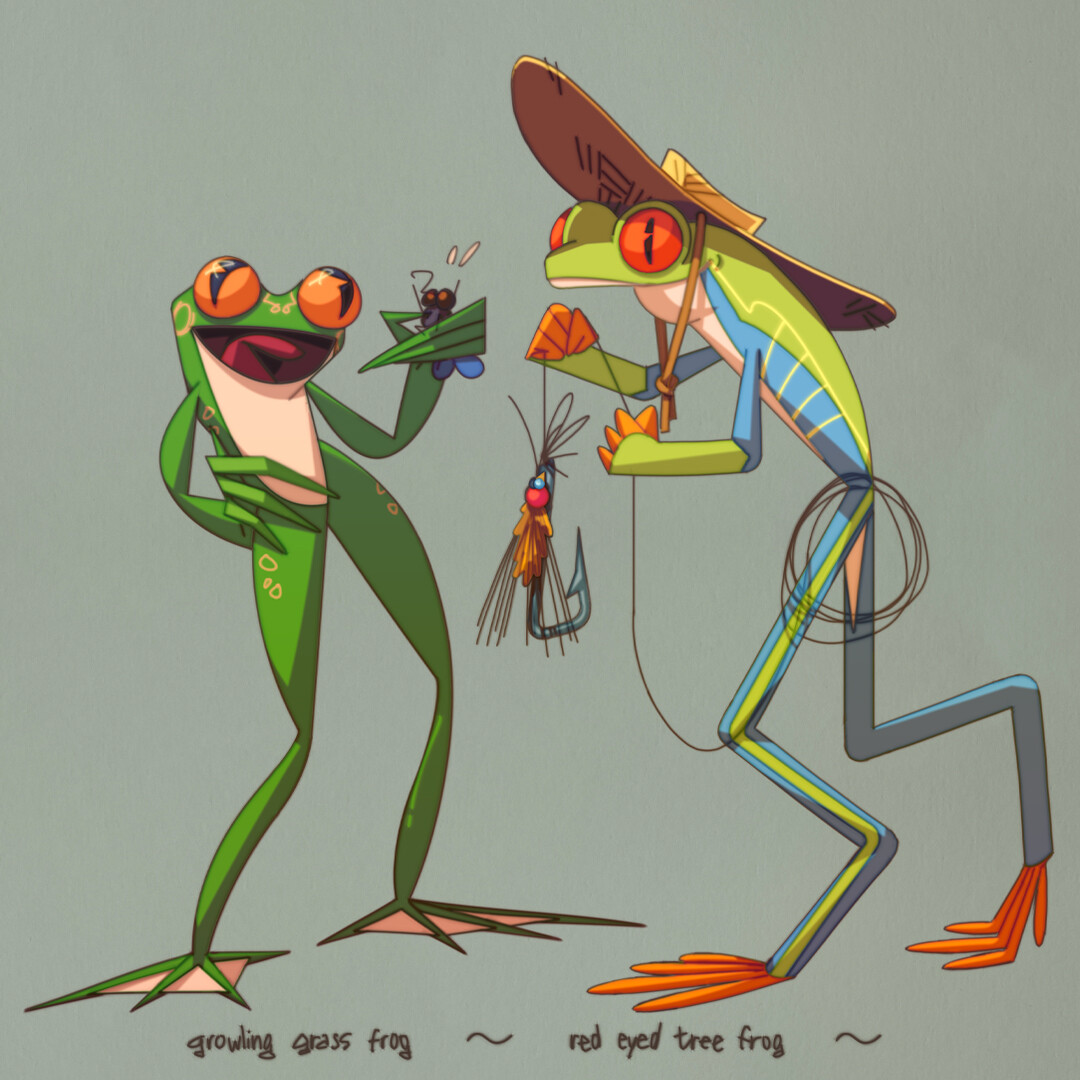 anthropomorphic tree frog