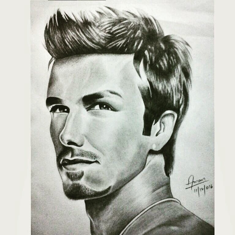ArtStation - Pencil sketch of David Beckham (2016)