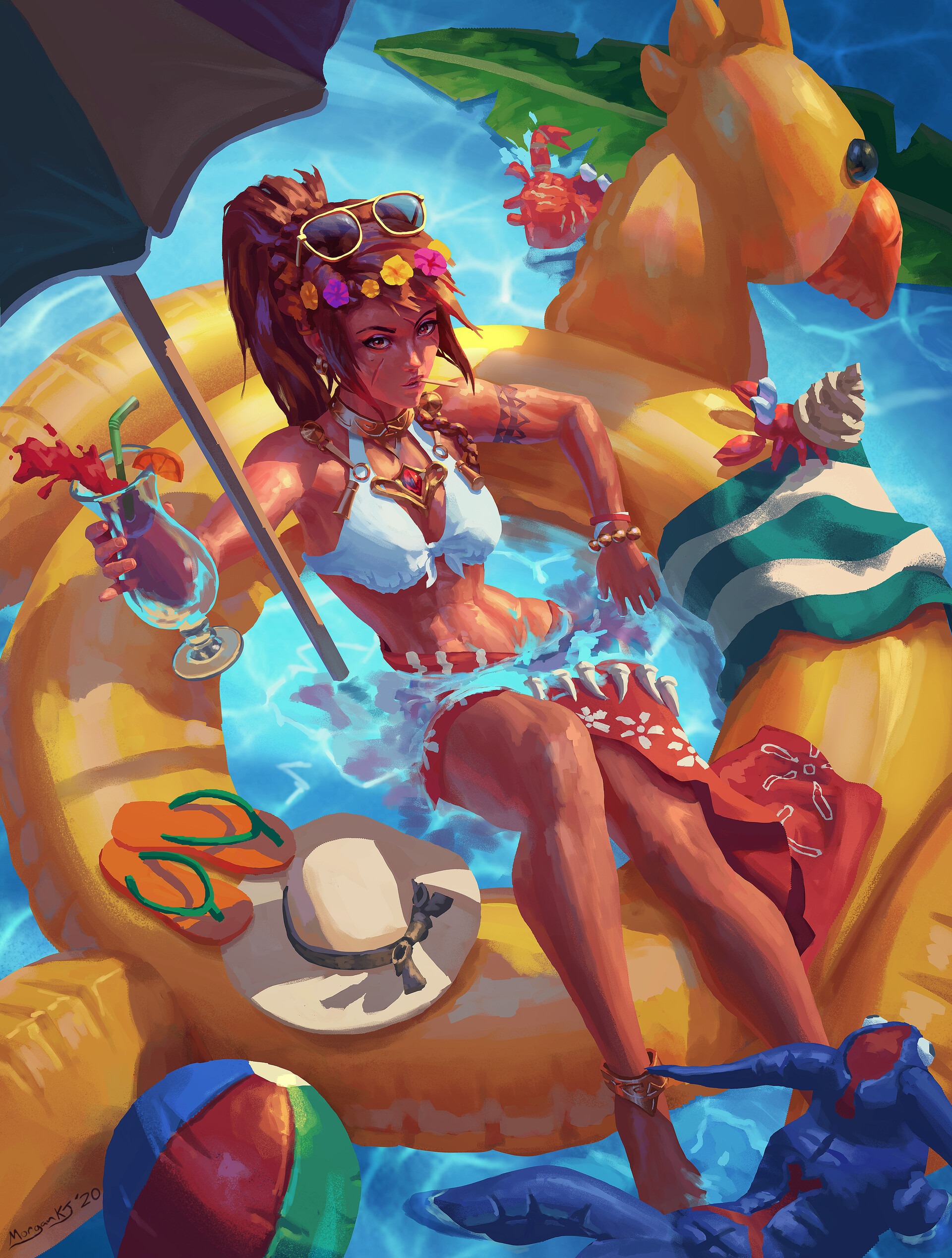 ArtStation - Badass lady in a chocobo floaty