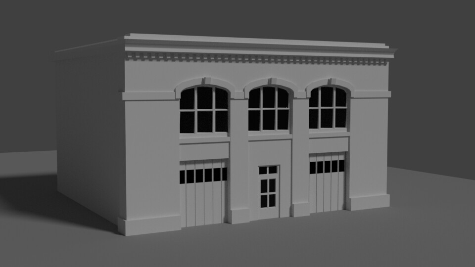 ArtStation - 1940's American fire station concept.