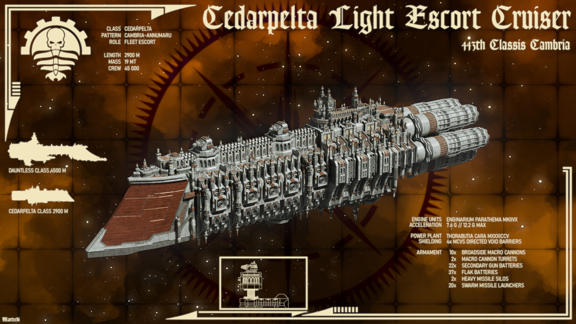Martechi Falkberg - Cedarpelta-Class Escort Cruiser - Warhammer 40k