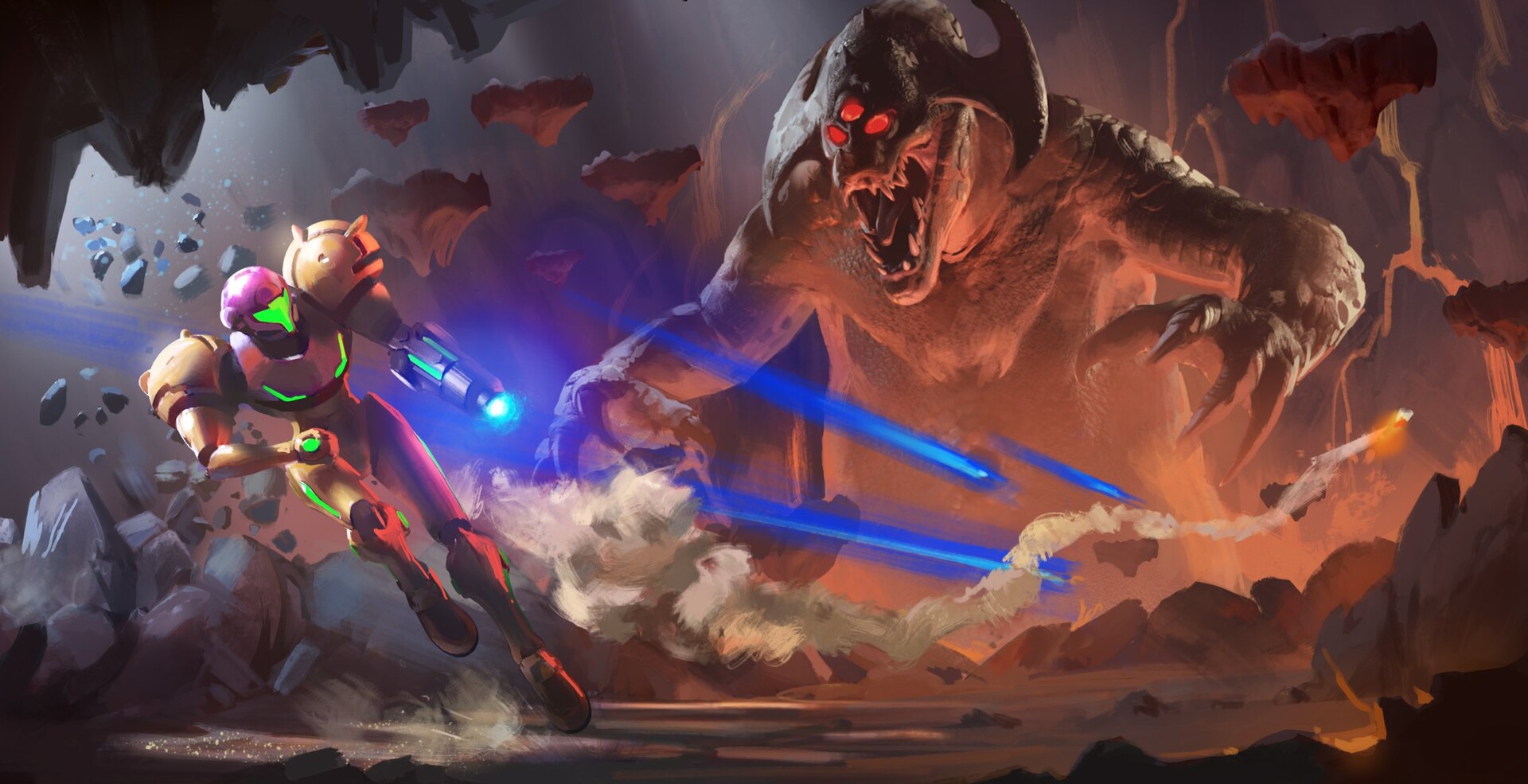 ArtStation - samus vs kraid