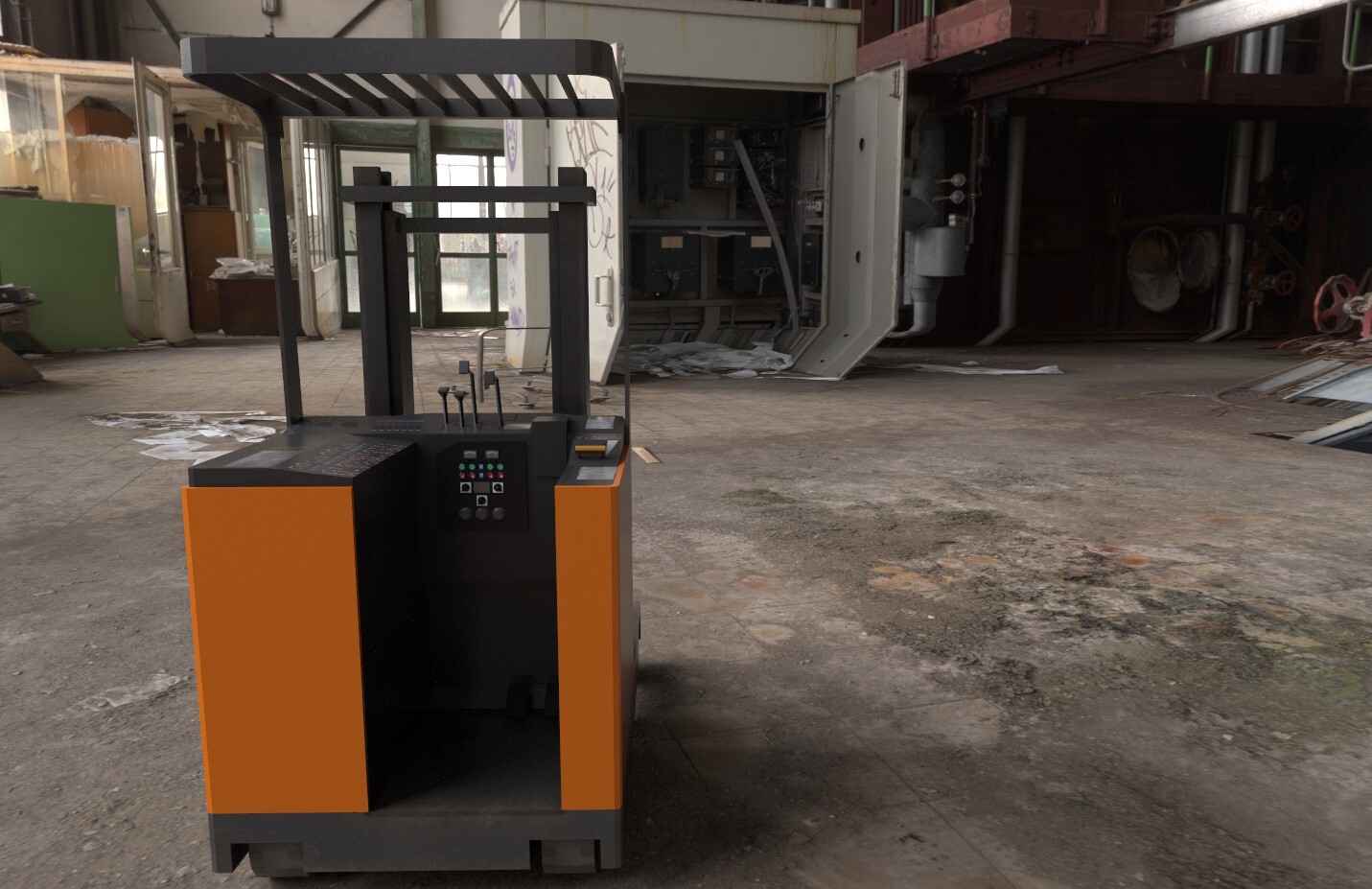 Tomato Knight - Forklift Low Poly 3d Model - PBR