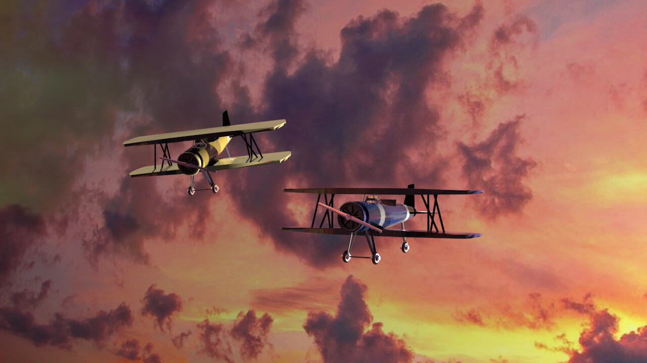 ArtStation - Biplane Model Rendered
