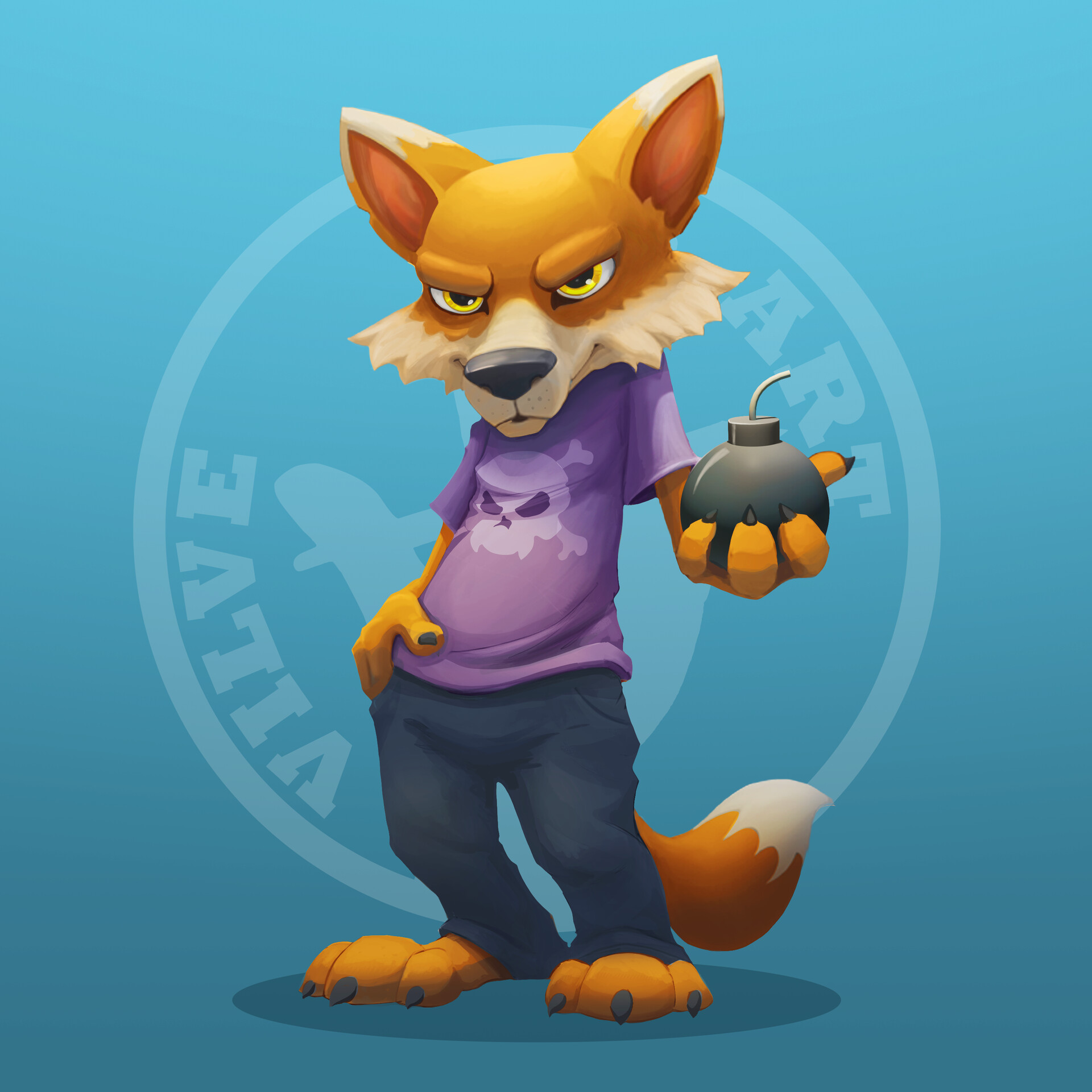 ArtStation - "Crafty the Fox". A member for the Animal Street Gang series.